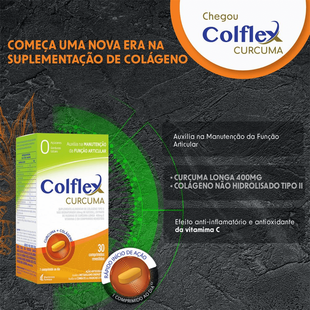Suplemento Alimentar Mantecorp Colflex Curcuma 30 Comprimidos