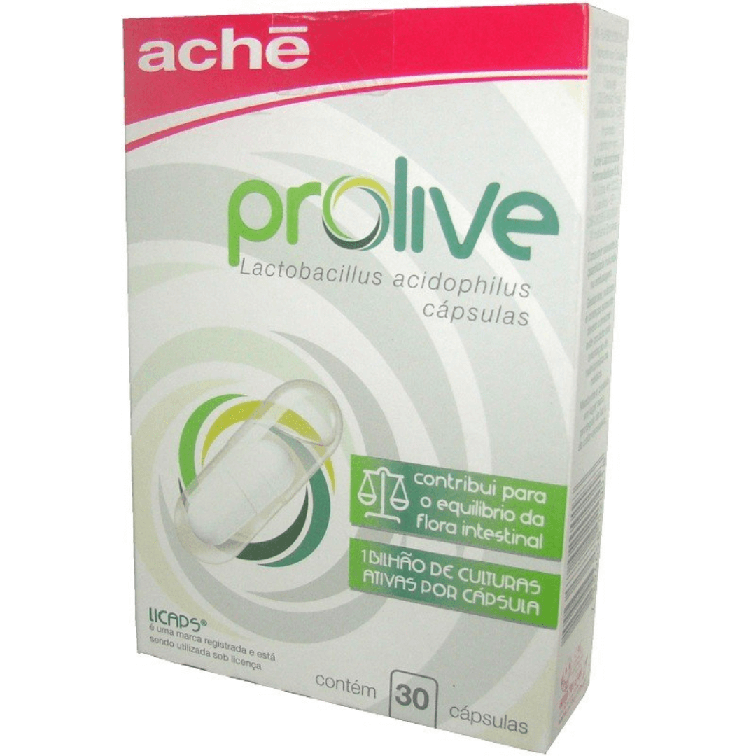 Suplemento Alimentar Aché Prolive Probiótico 30 Cápsulas
