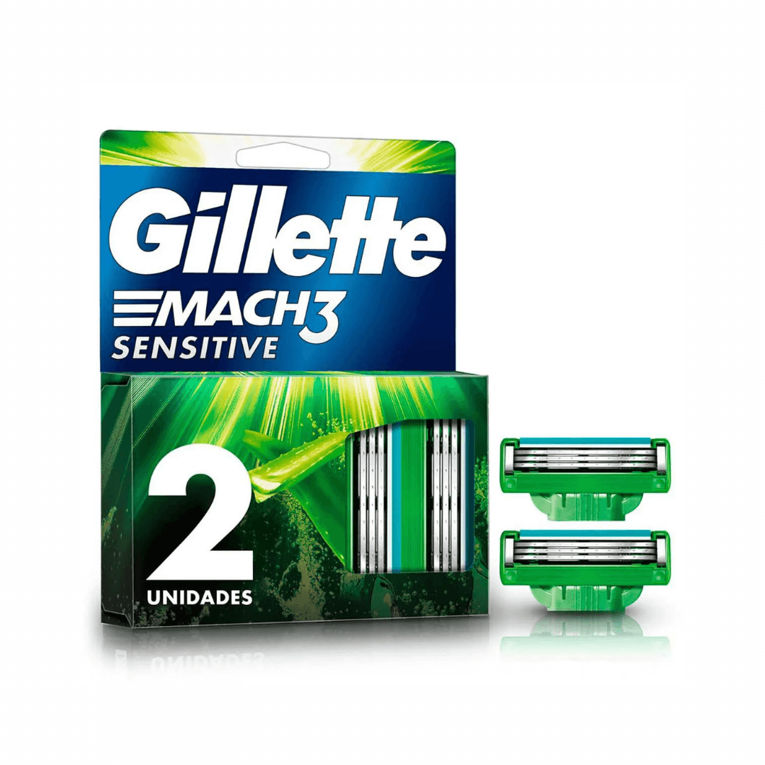 Refil Para Barbear Gillette Mach3 Sensitive 2 Un