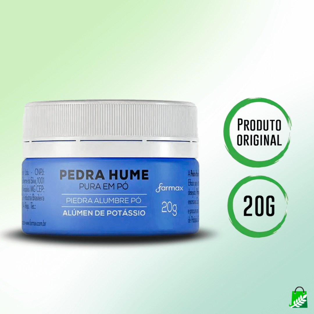 Pedra Hume Pura em Pó Farmax Alumén de Potássio 20g