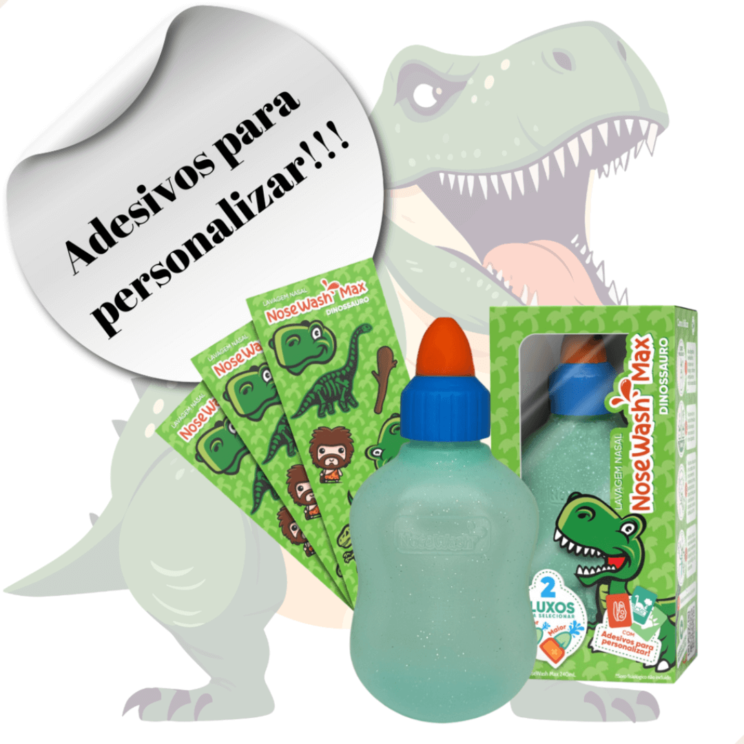 Dispositivo para Lavagem Nasal Infantil Nose Wash Max Dinossauro 240ml