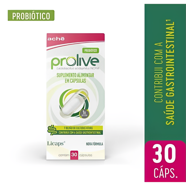 Suplemento Alimentar Aché Prolive Probiótico 30 Cápsulas
